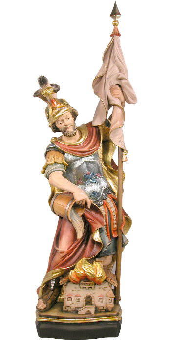 Hl. Florian, 25 cm, Schutzpatron Feuerwehr geschnitzt