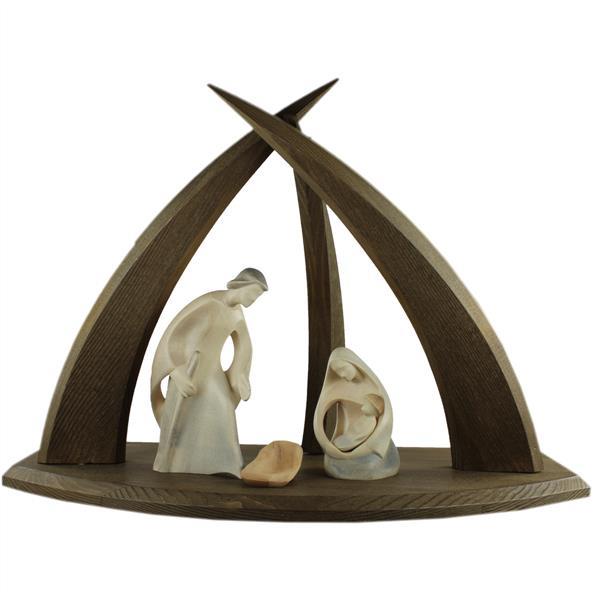 Leonardo-Krippe, 15cm, moderne Krippe Holz