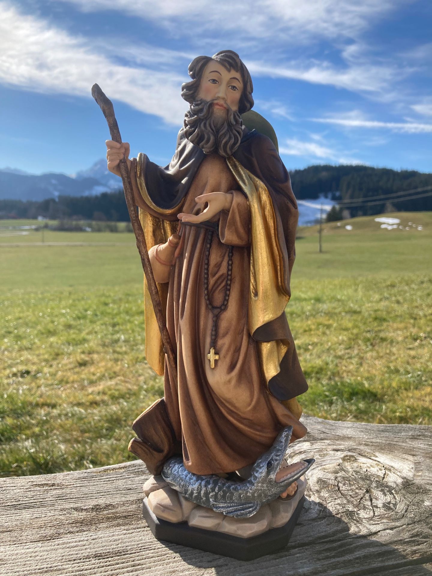 Hl. Jonas, Holzfigur, geschnitzt aus Holz,