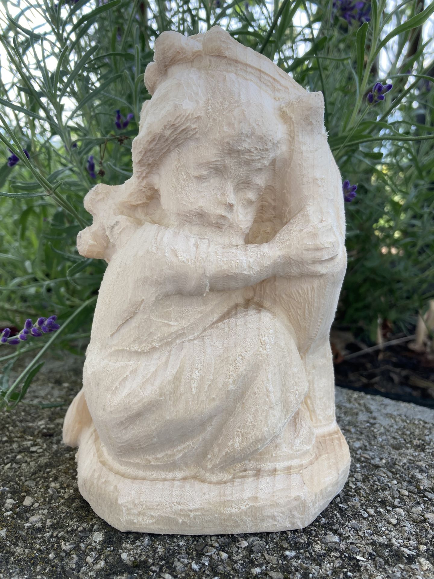 Mädchen in Gottes Hand, 15 cm, Rohling in Lindenholz schnitzen