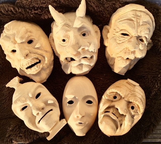 Holzmaske, vorgefräster Schnitzrohling selber Schnitzen
