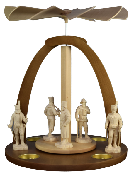 erzgebirgische Pyramide mit Bergmann aus Holz