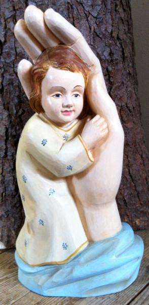 Kind in Gottes Hand, 25 cm, Rohling in Lindenholz
