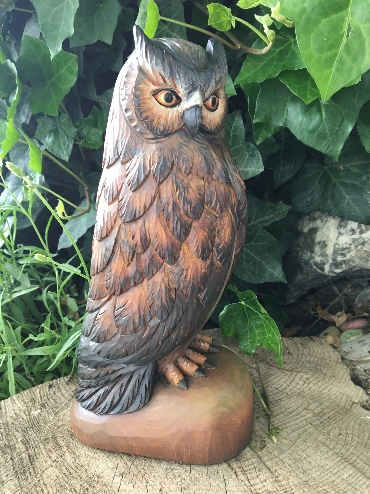 Eule in 20 cm, Rohling Lindenholz, zum selbst schnitzen