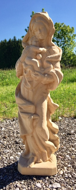 Madonna mit Kind, Holzrohling zum Schnitzen, Linde